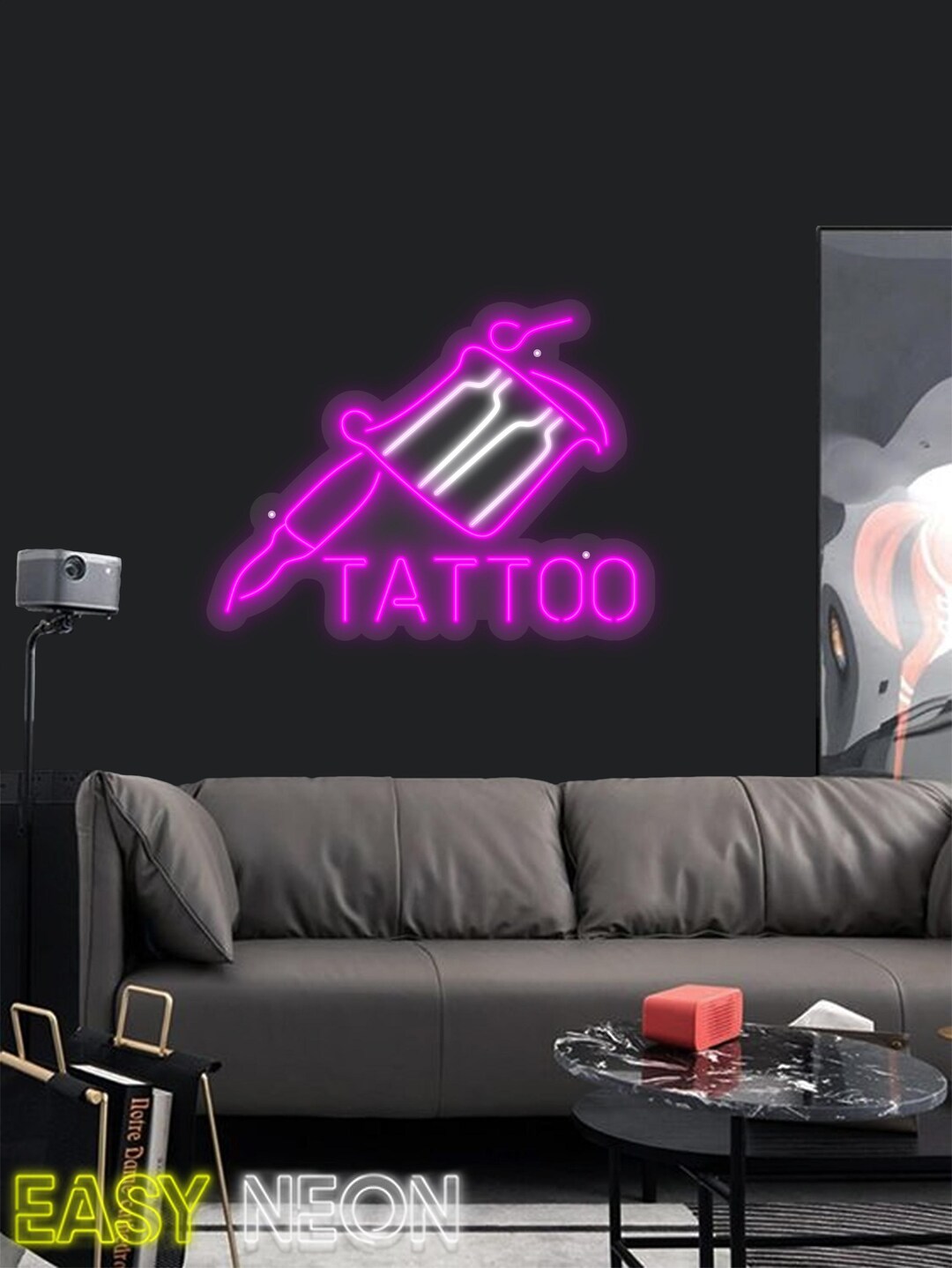 Tattoo Neon Sign – LED Wall Light for Tattoo Studio, Barbershop or ...