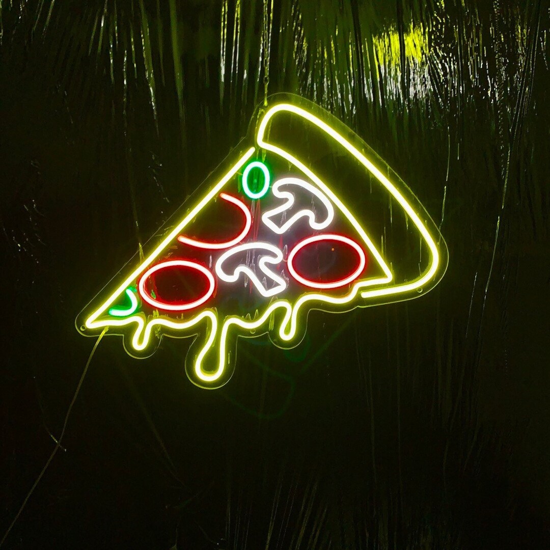 Pizza Slice LED Neon Sign, Wall Decor, Wall Sign, Neon Lights ...