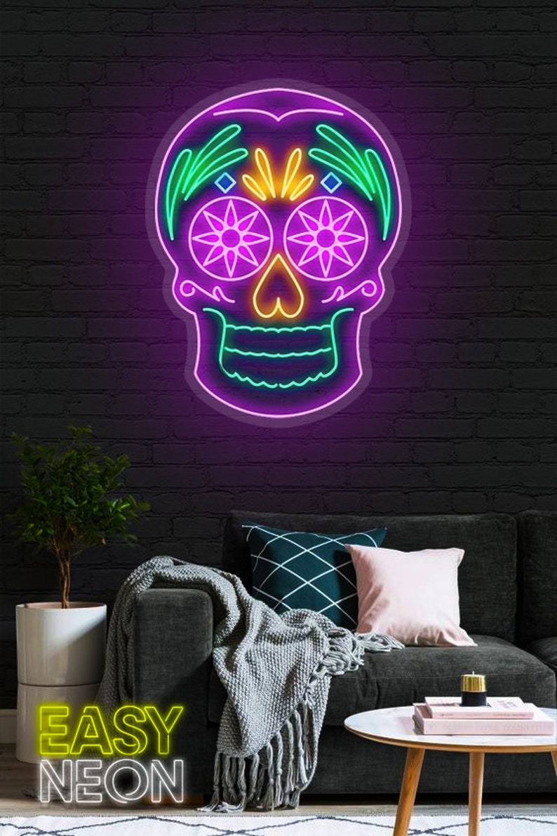 Calavera Led Neon Sign Wall Decor Wall Sign Neon Lights | Etsy