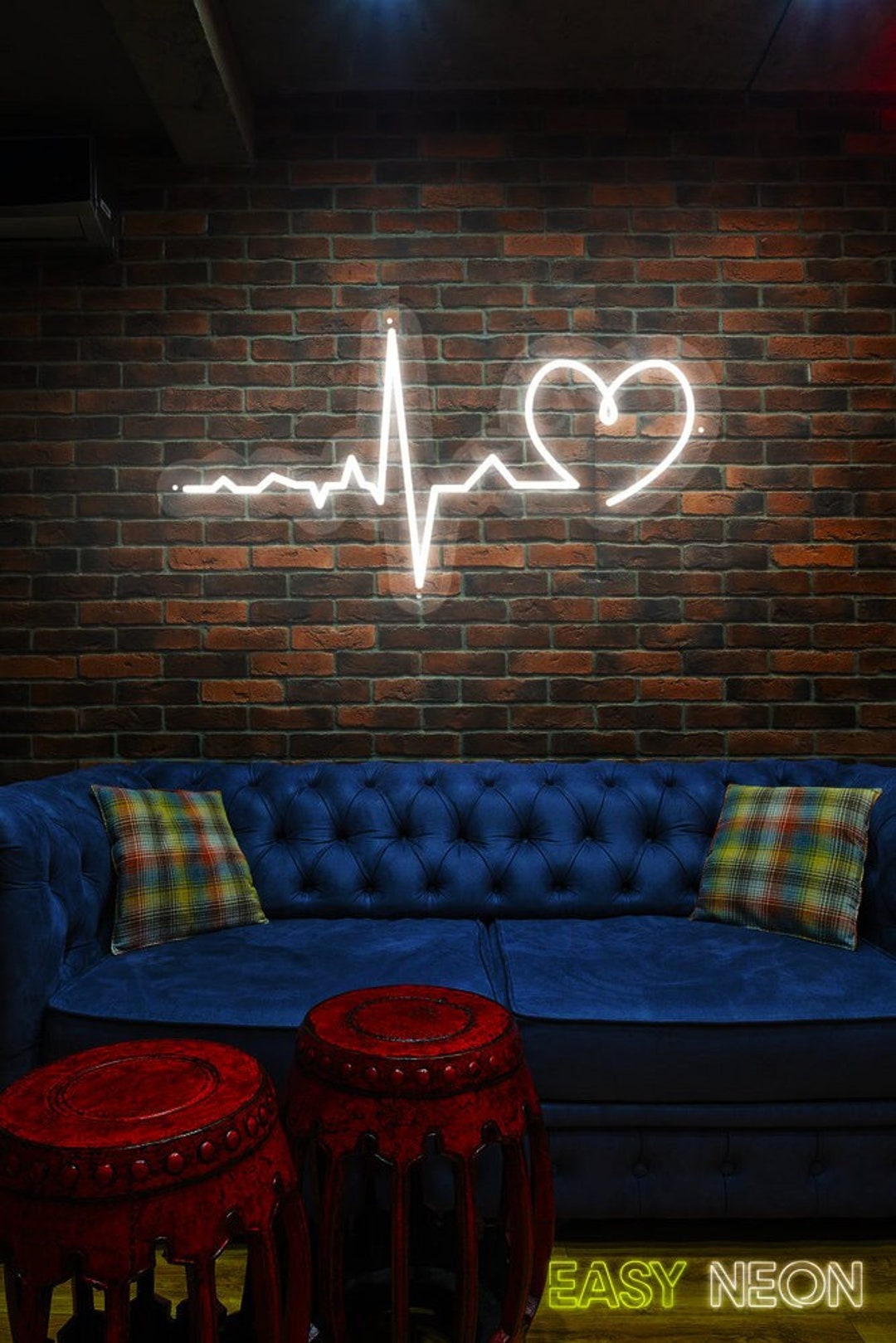 Heartbeat Neon Sign - LED Neon Sign, Wall Decor, Wall Sign, Love LED ...