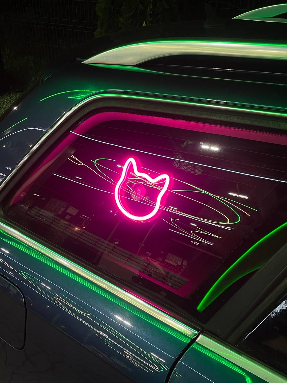 Cat Neon Sign for Car – LED Window Light, Cute Auto Decor, Pet Lover ...