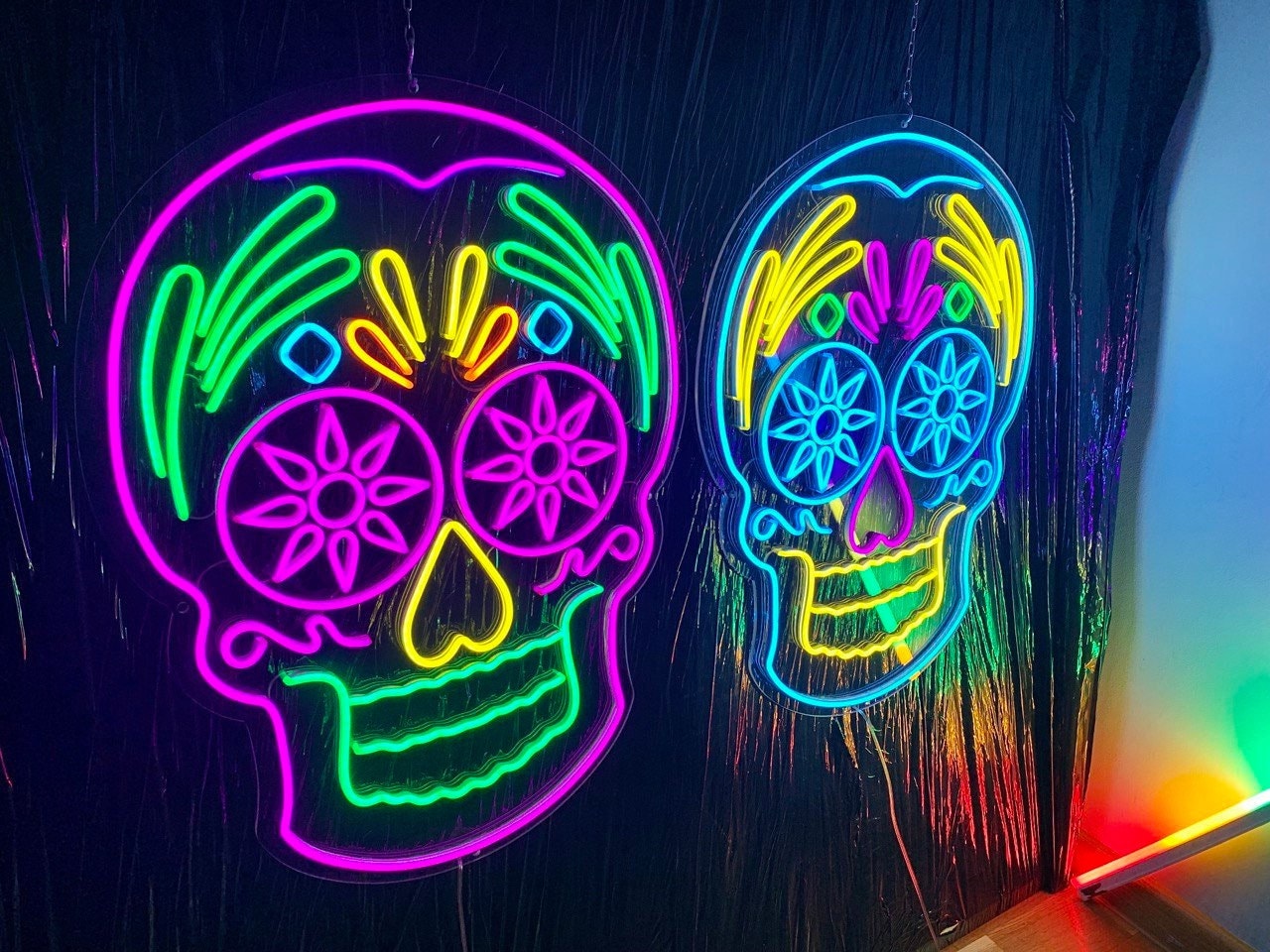 Calavera Led Neon Sign Wall Decor Wall Sign Neon Lights - Etsy