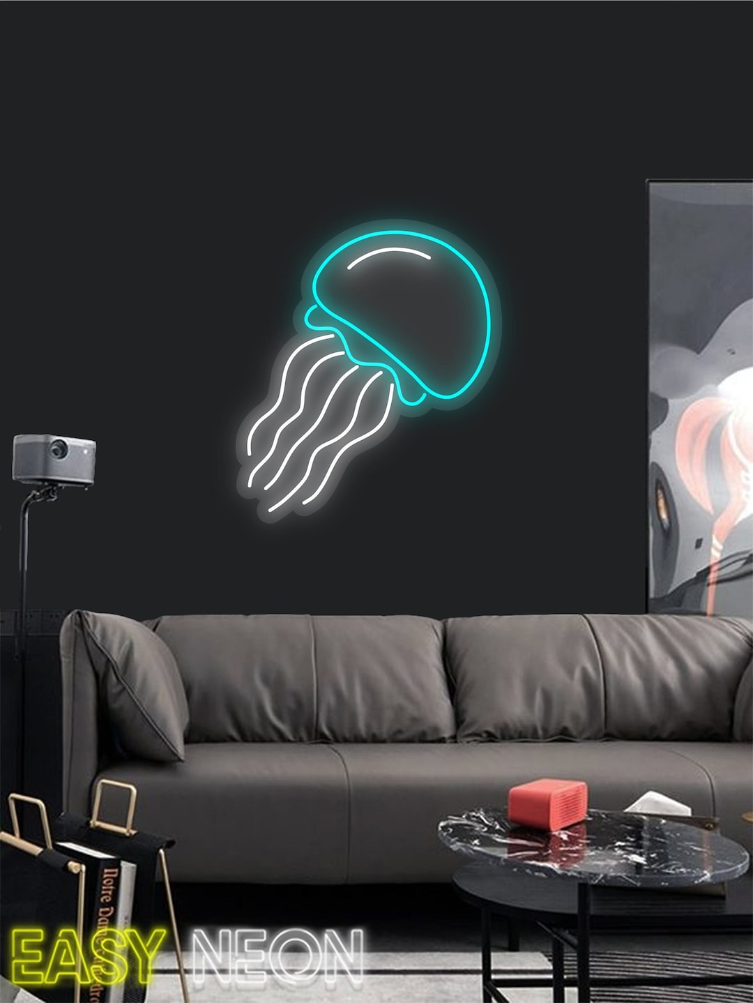 Jellyfish Neon Sign - Jellyfish LED Sign, Neon Wall Sign, Neon Light - Etsy