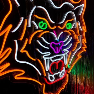 Tiger Head - LED Neon Sign, Wall Decor, Wall Sign, Neon Lights, Year of ...