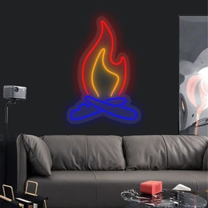 Fire Neon Sign,fire Led Sign,fire Neon Light,campfire Neon Sign ...
