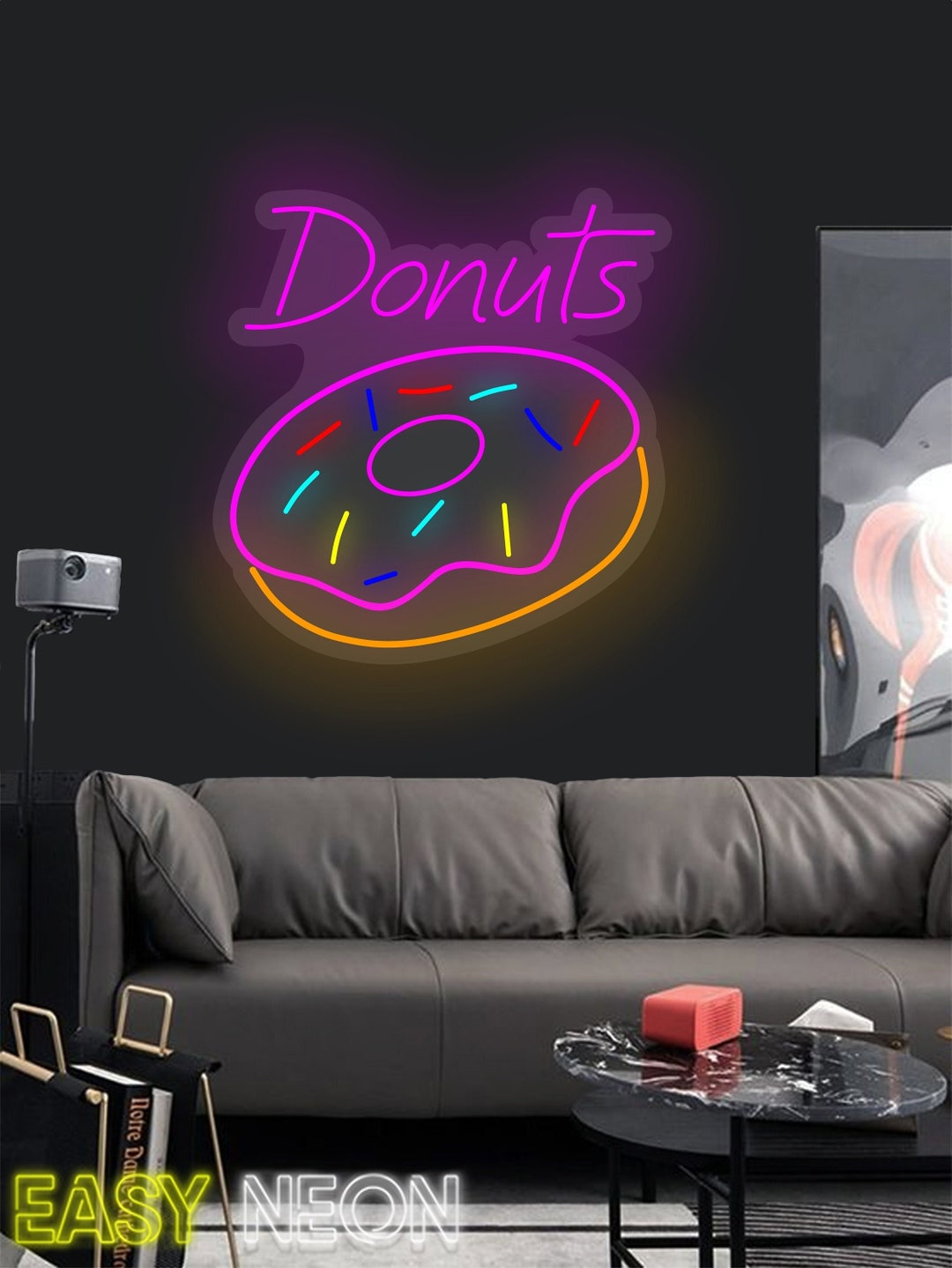Donut Neon Sign - Diner Sign, Cafe Sign, Custom Neon Signs, Cafe Decor ...