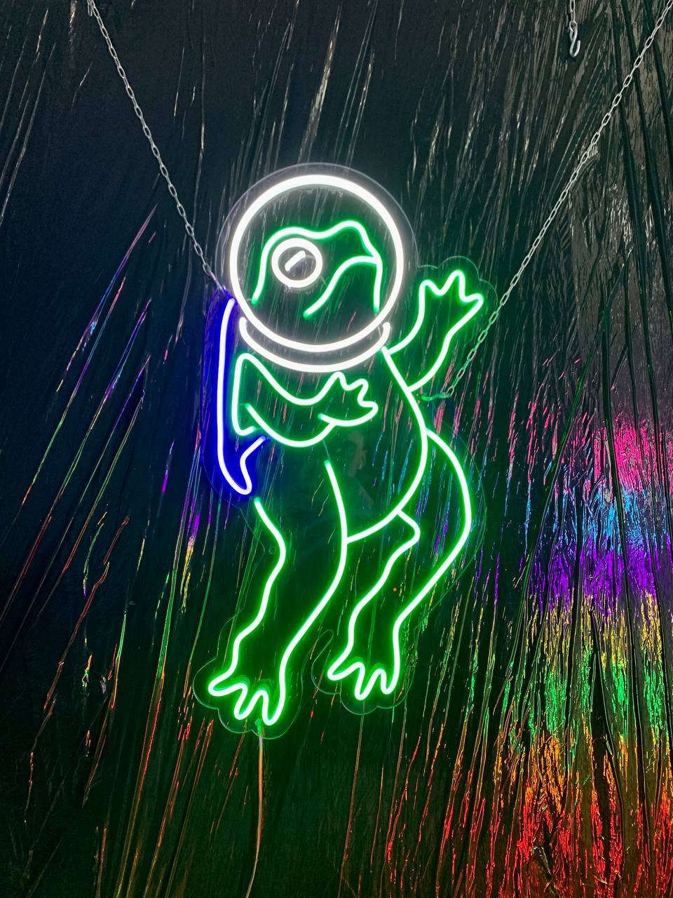 Crazy Frog Frog Astronaut LED Neon Sign Custom Neon Neon - Etsy