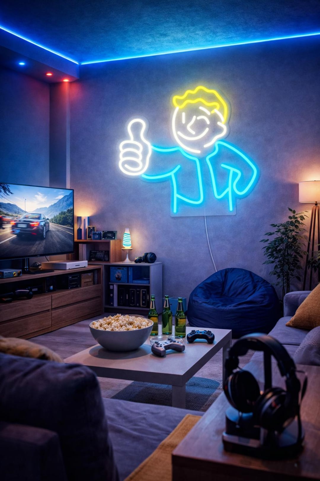 Fallout Vault Boy Neon Sign – Gamer LED Wall Light for Game Room, Man ...