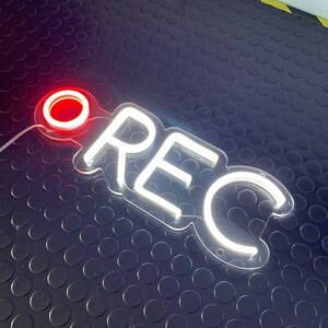 REC Neon Sign Recording LED Light | Studio Wall Decor for Streamers ...