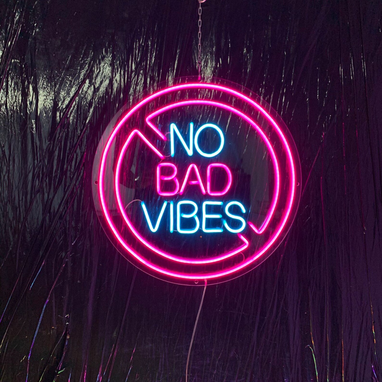 No Bad Vibes Neon Sign – Positive Quote LED Wall Light for Bedroom ...