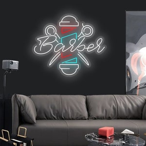 Custom Barber Shop Neon Sign for Business Decor, Barber Shop Neon Sign ...