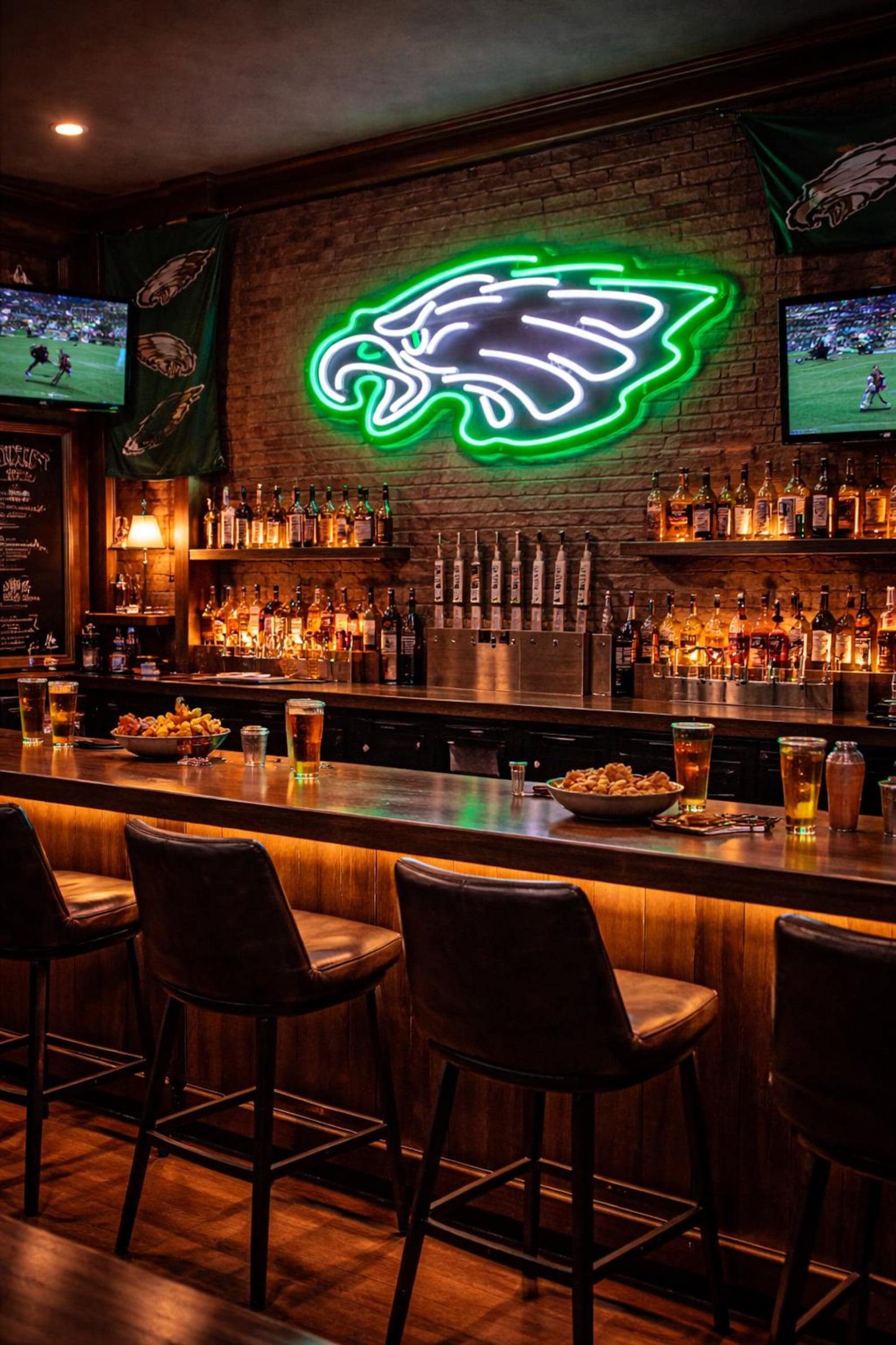 Eagles Neon Sign – Team Logo LED Neon Light for Sports Bar, Fan Cave ...