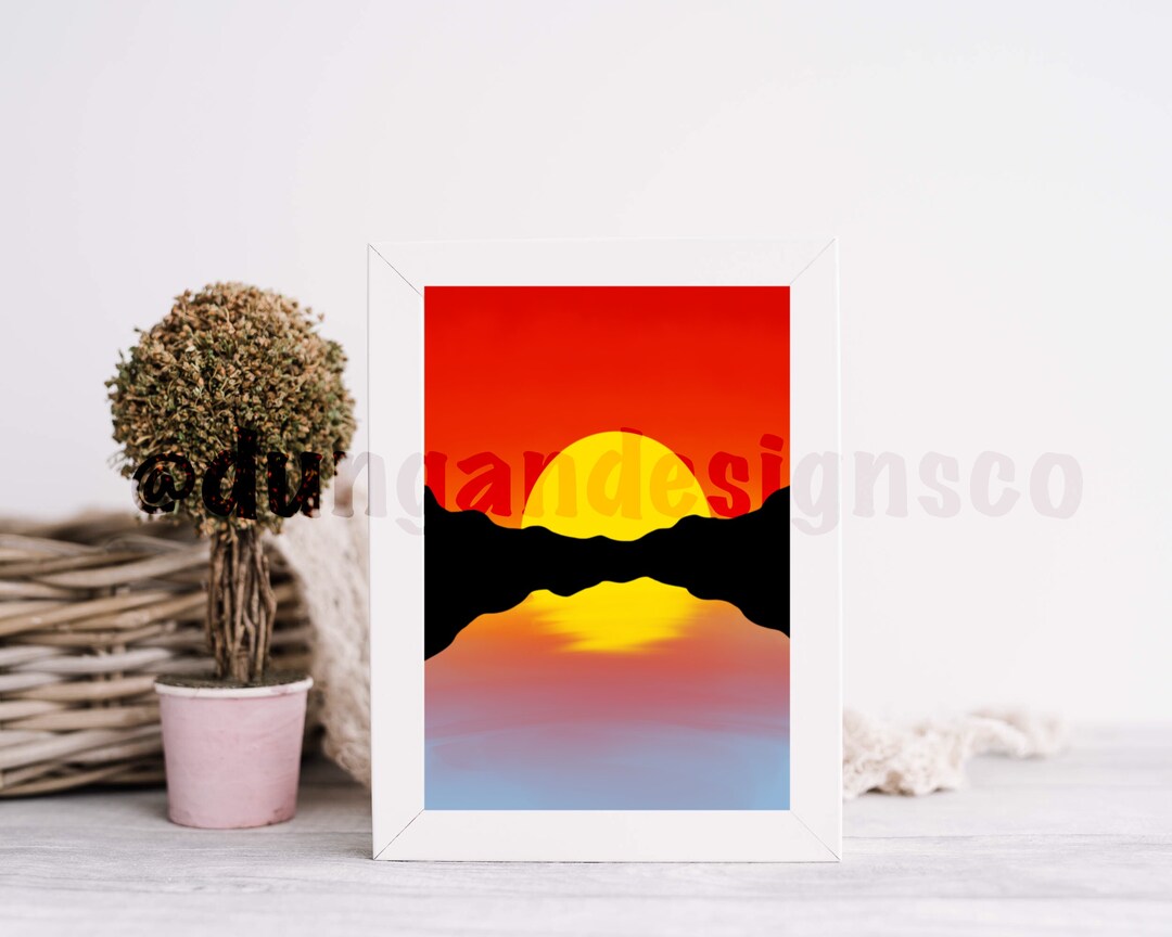 Red Sunset Digital Print, Instant Download, Instant Digital Print ...
