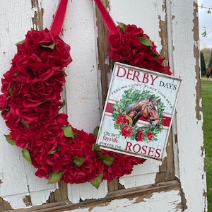 Derby Red Roses Wreath Run for the Rose's Kentucky Derby Horseshoe ...