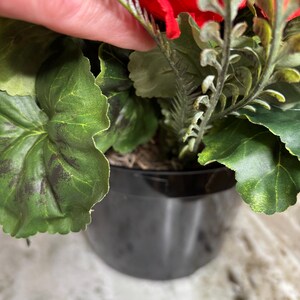 Red Geranium Urn Filler, Summer Artificial Flowers for Outdoors, Faux ...