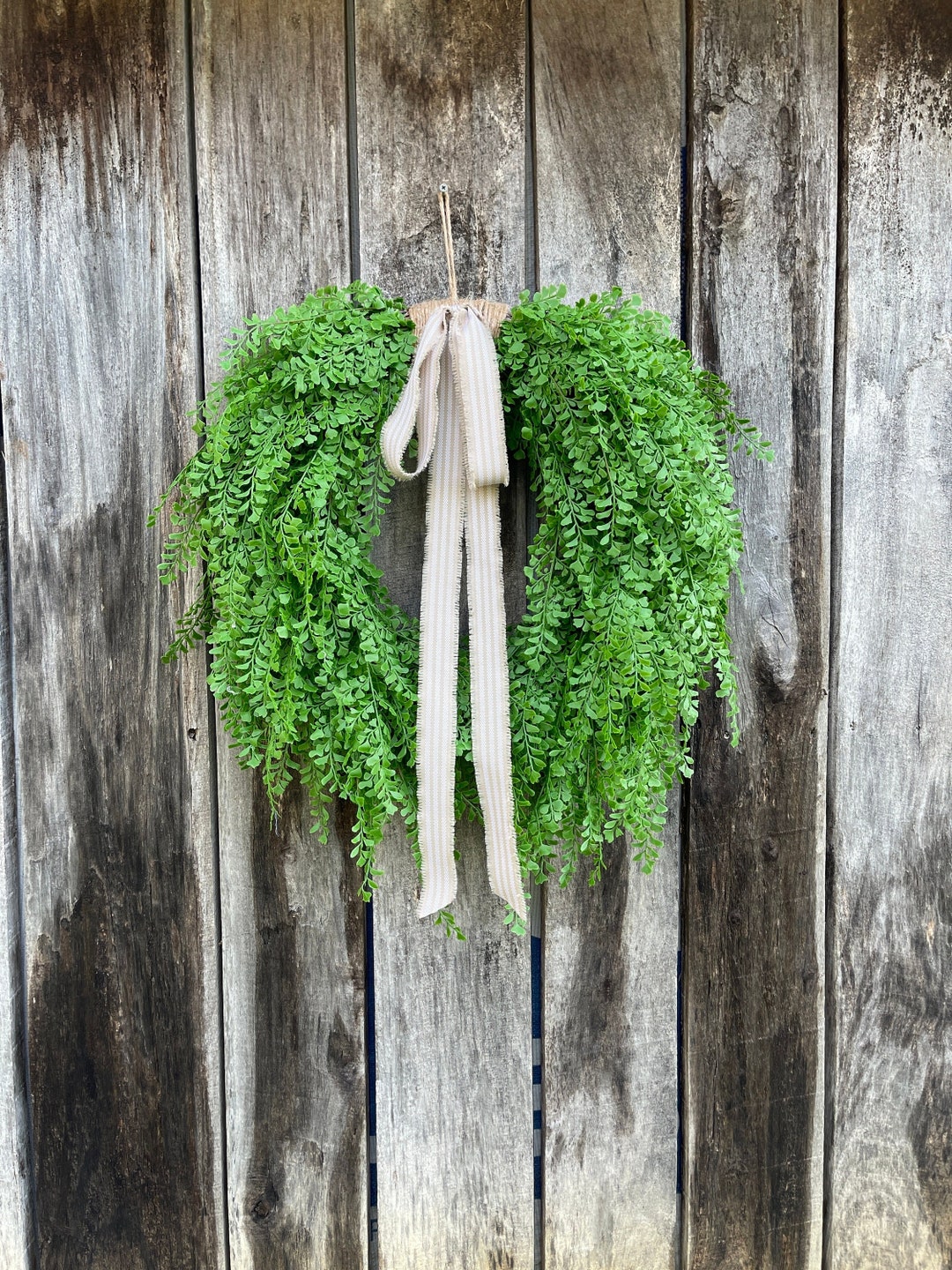 Maiden Hair Fern Wreath, Front Door Wreath, Hanging Fern Wreath, Rustic ...