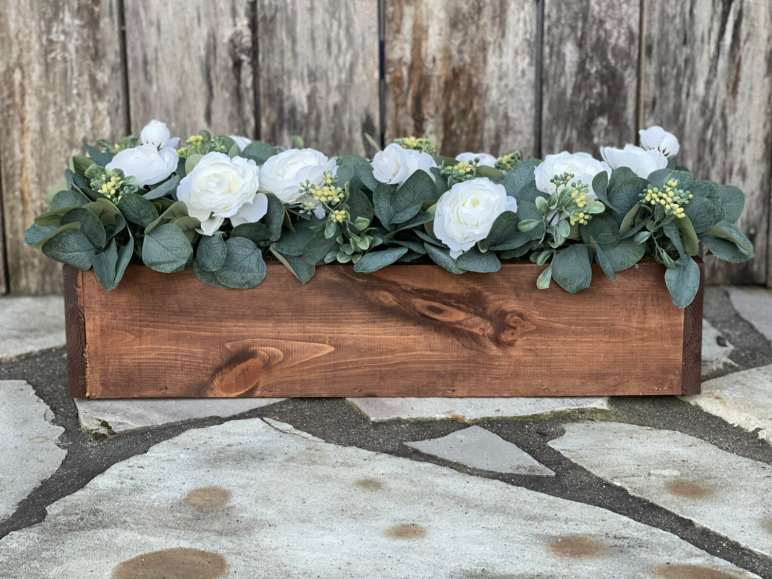 Wooden Box Floral Arrangement Dining Table Centerpiece - Etsy