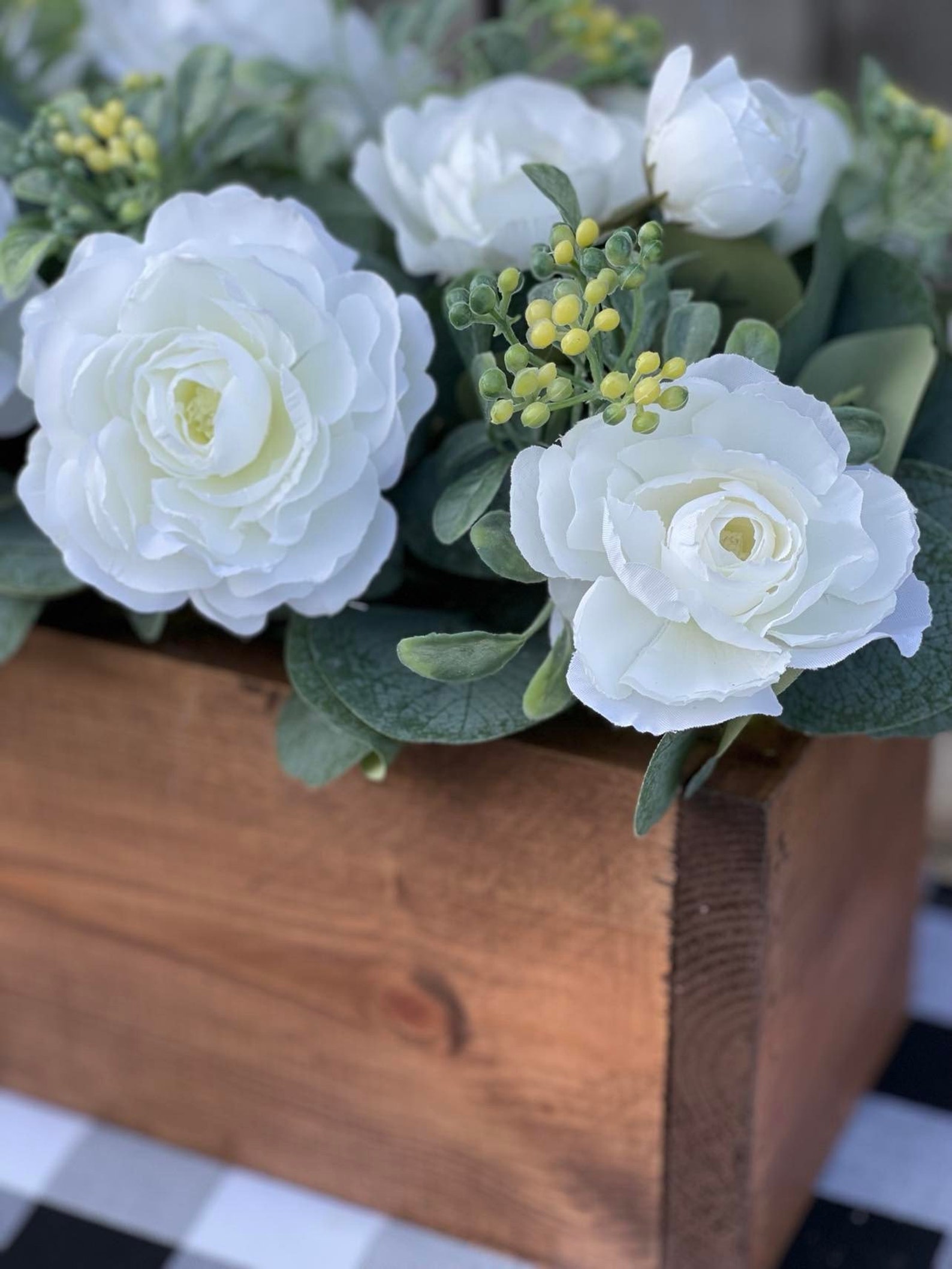 Wooden Box Floral Arrangement Dining Table Centerpiece - Etsy