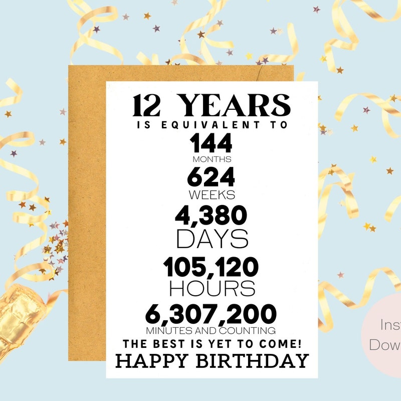 Happy Birthday 12 Year Old Girl Card - Etsy