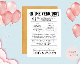 29th Birthday Card Instant Download Last Minute Gift - Etsy