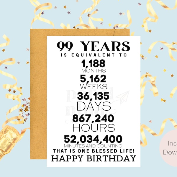 99th Birthday Cards - Etsy