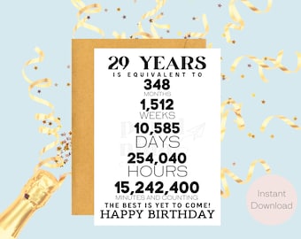 29th Birthday Card Digital - Etsy