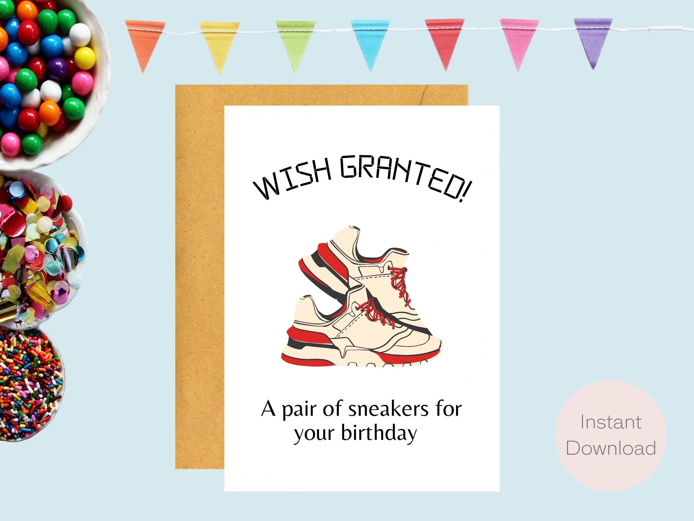 Sneakers Birthday Card | Funny and Witty | Greeting Card | Instant ...