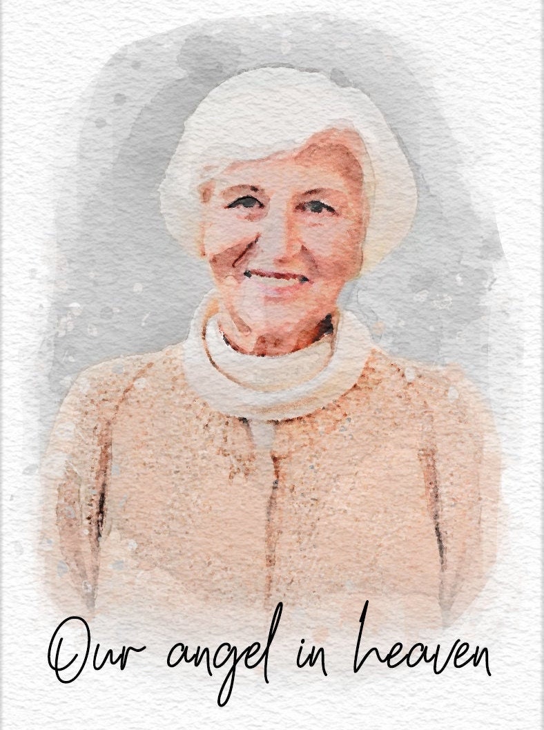 Memorial Portrait for Loved One Personalized Loss of Mother/father ...