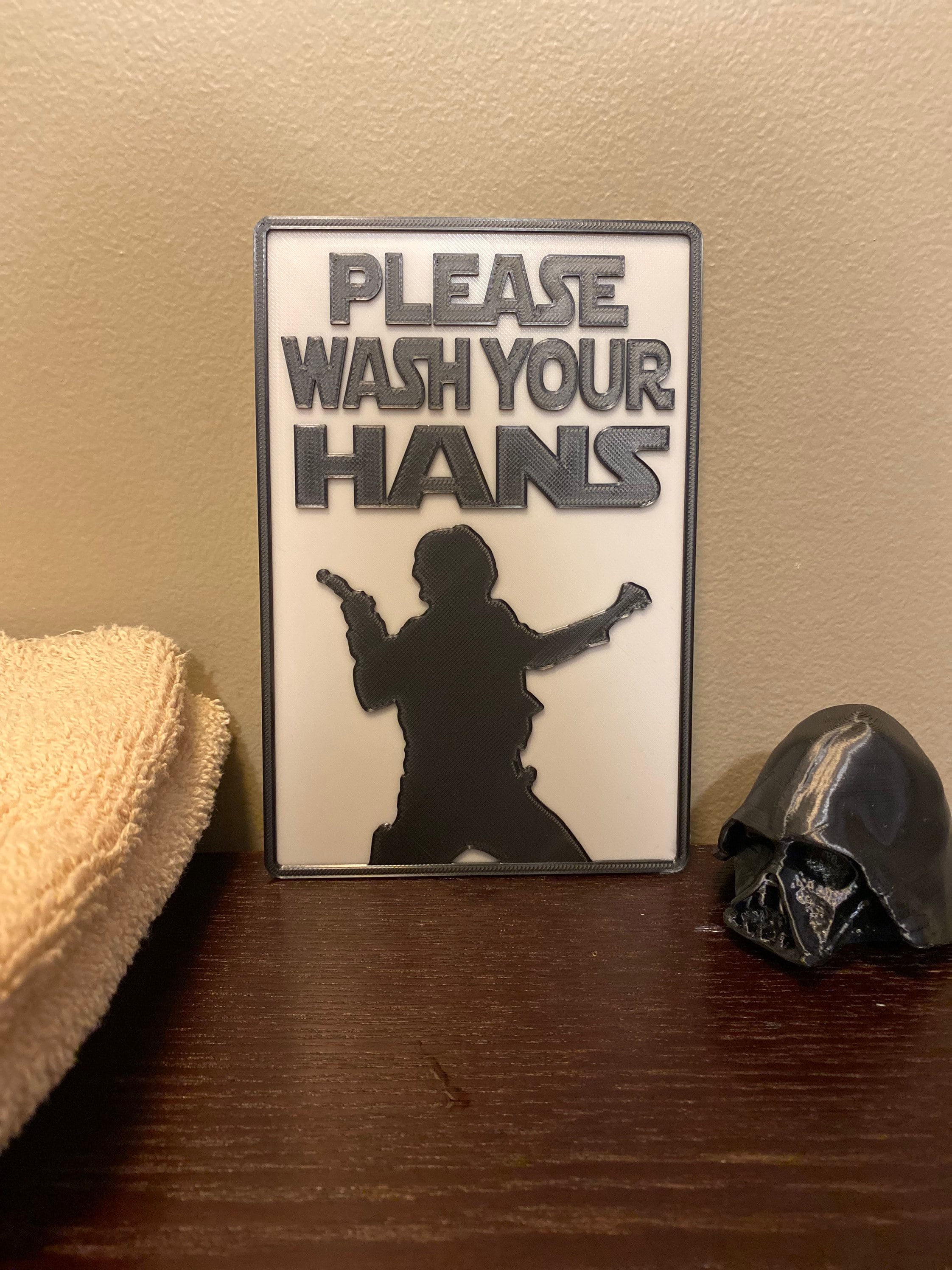 Wash Your Hans Star Wars Sign 3D Star Wars Sign Gift For - Etsy.de