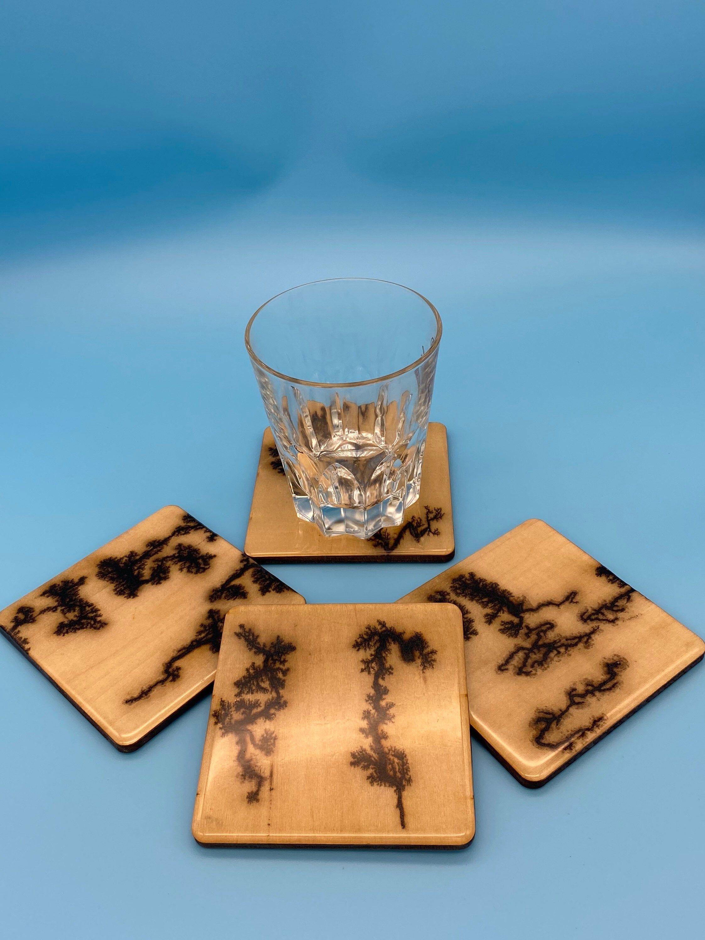 Square Fractal Wooden Coasters - Etsy