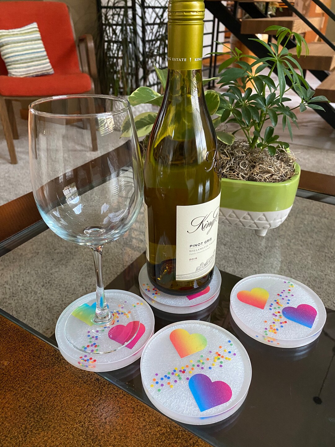 Pride LGBTQ Multi Colored Resin Coasters - Etsy