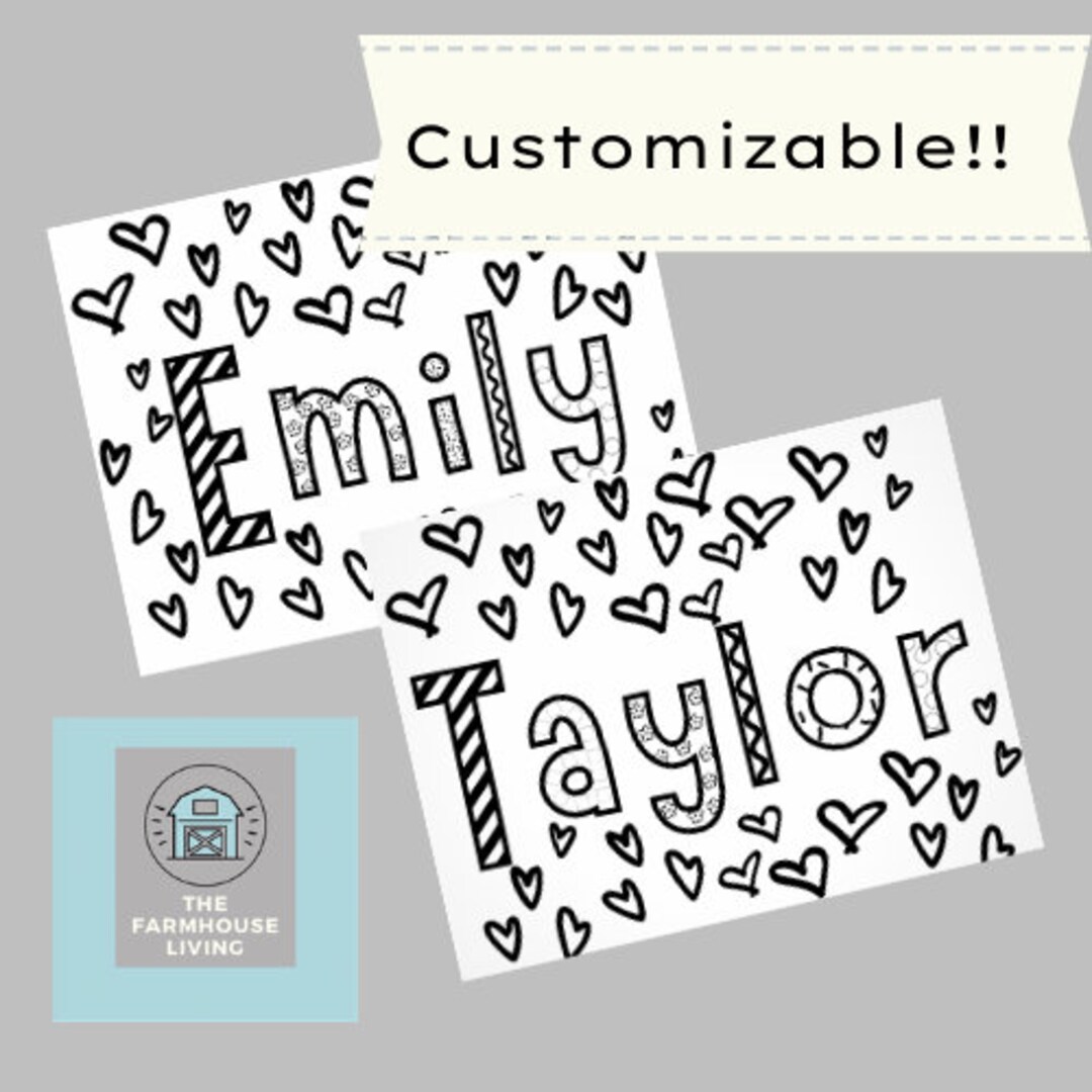 Personalized Name Coloring Page Printable Coloring Name - Etsy