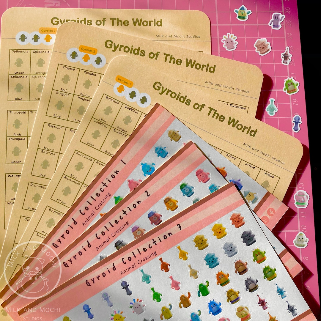Gyroid Sticker Sheet Collection Pack | Game Completion Progress ...