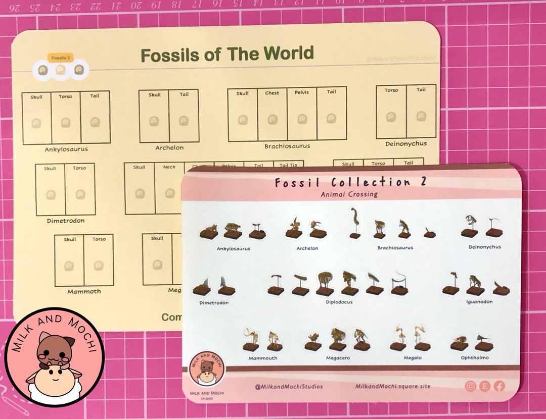 Fossil Sticker Sheet Museum Collection Pack Game Completion Progress ...