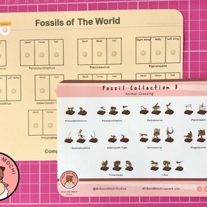 Fossil Sticker Sheet Museum Collection Pack | Game Completion Progress ...