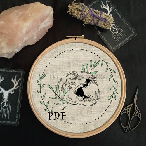 Wiccan Floral Embroidery PDF Pattern Hand Embroidery Pattern - Etsy