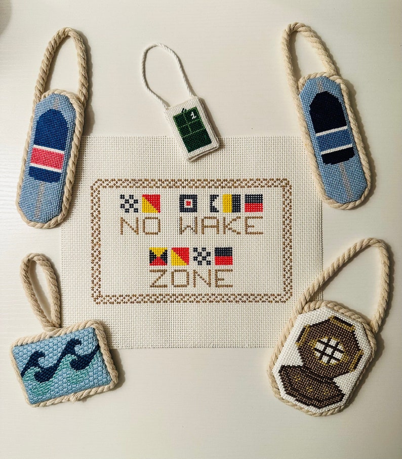 Nautical Signal Flag “no Wake Zone” Needlepoint Canvas - Etsy
