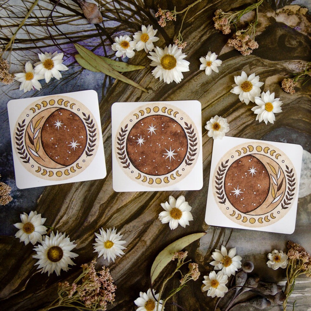 Full Moon / New Moon Vinyl Sticker Pack choose Your Design - Etsy