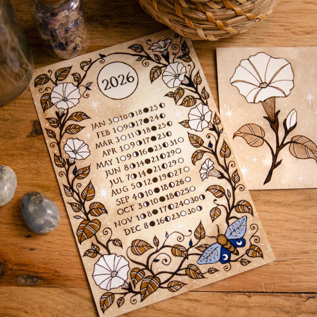 2026 Pocket Moon Calendar - Art Print - Etsy