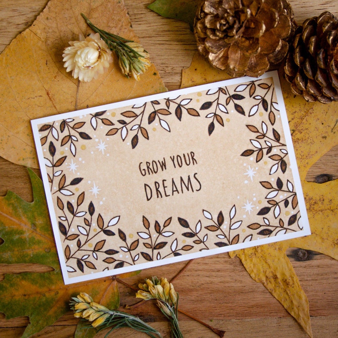 Grow Your Dreams - Nature Quote Art Print - Etsy