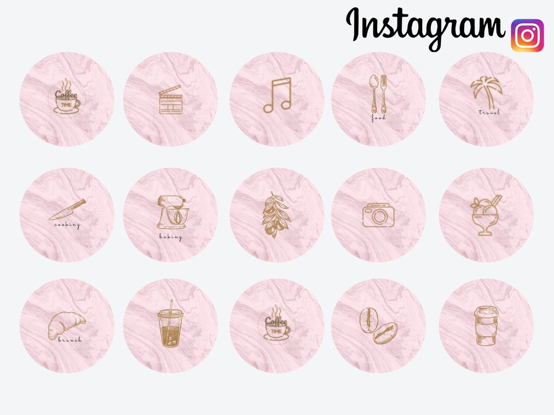 Rose Marble Instagram Story Highlight Icons Minimal Instagram Highlight ...