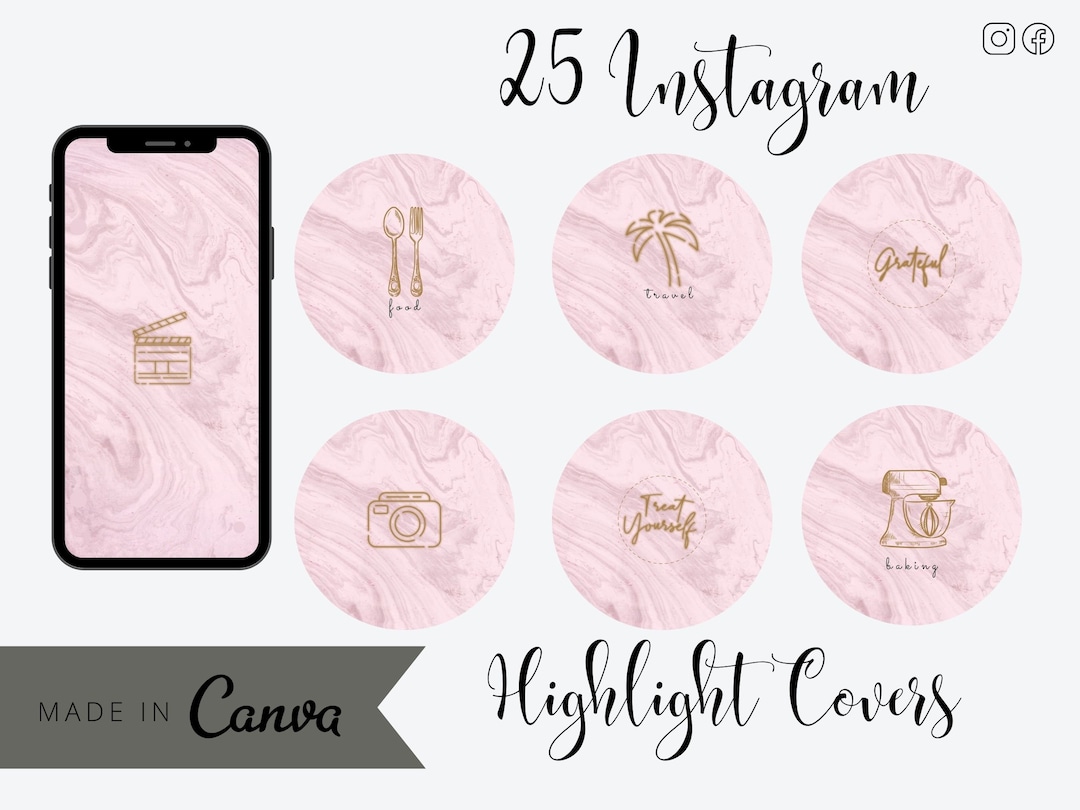 Rose Marble Instagram Story Highlight Icons Minimal Instagram Highlight ...