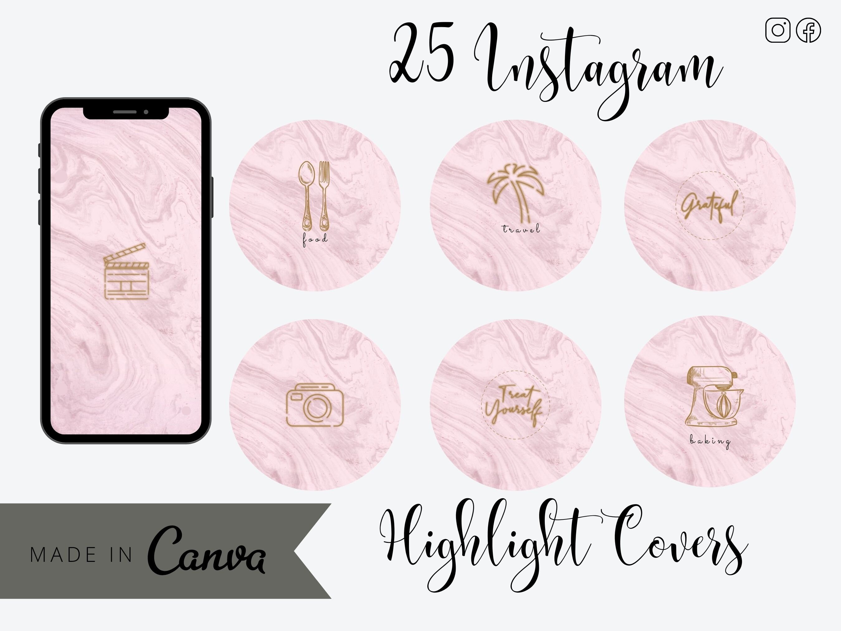 Rose Marble Instagram Story Highlight Icons Minimal Instagram Highlight ...