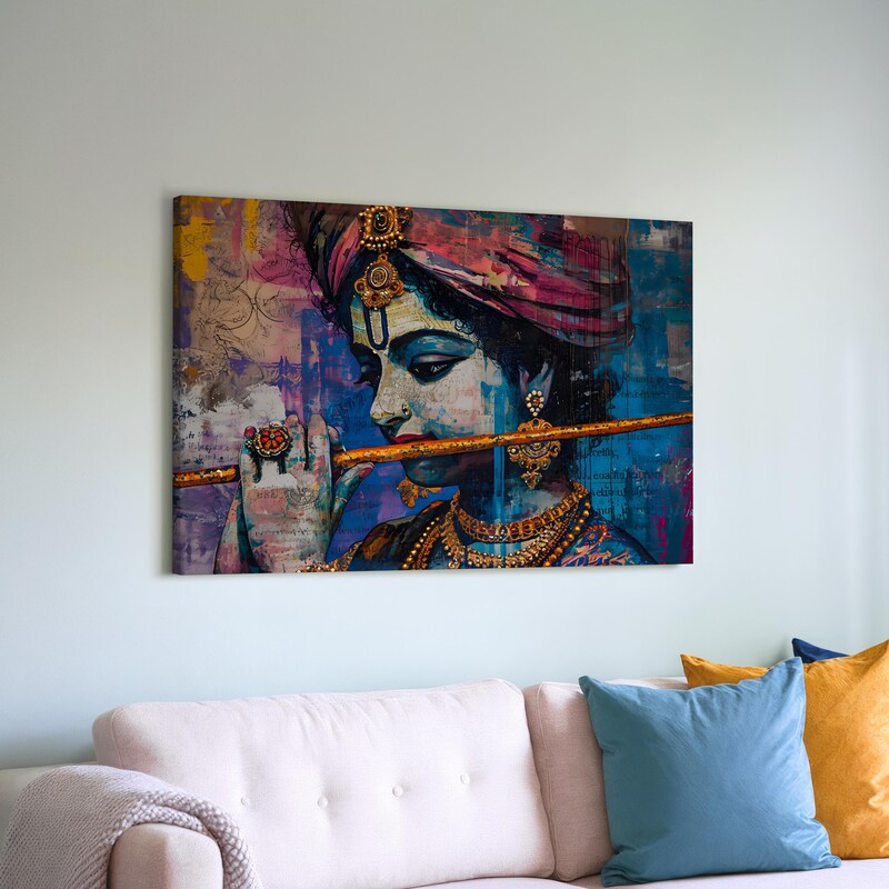 Lord Krishna Modern Art - Etsy