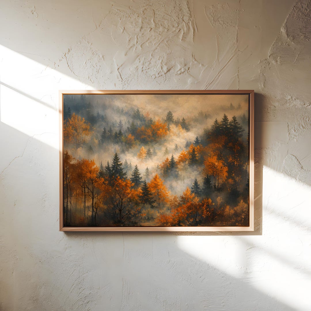 Autumn Forest Landscape Canvas Wall Art, Nature Lover Housewarming Gift ...