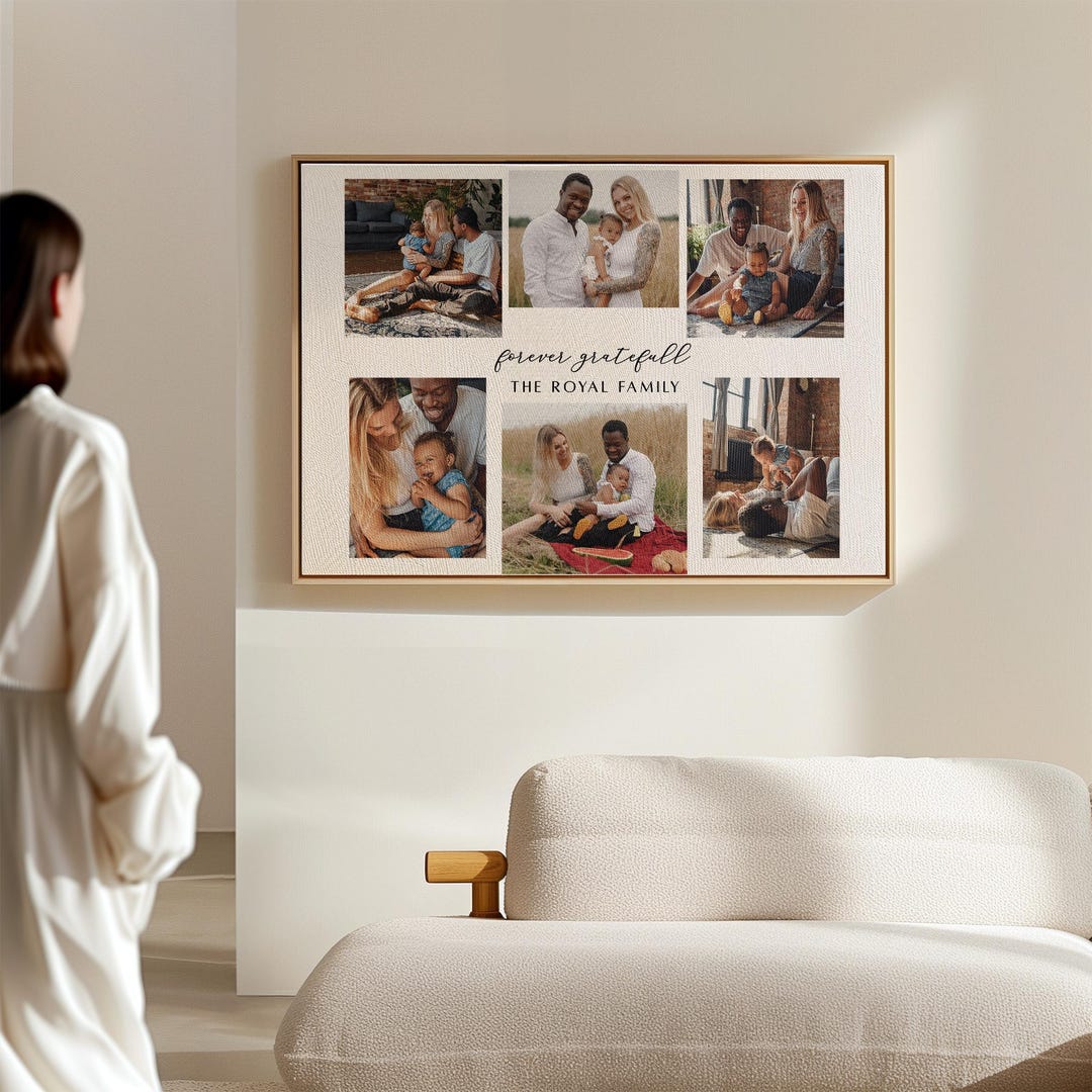 Custom Family Frame Canvas Art, Picture Photo Collage Print, Family ...