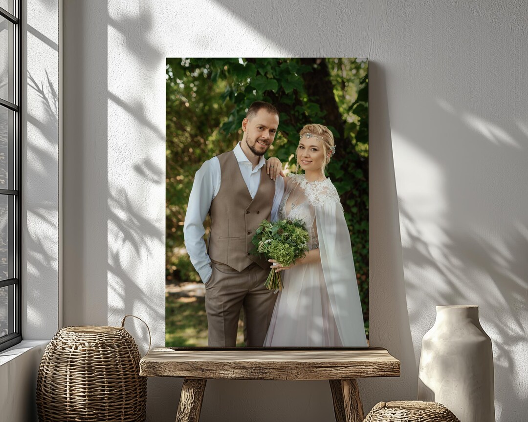 Personalized Wedding Portrait, Hand-drawn Custom Couple Art, Elegant ...