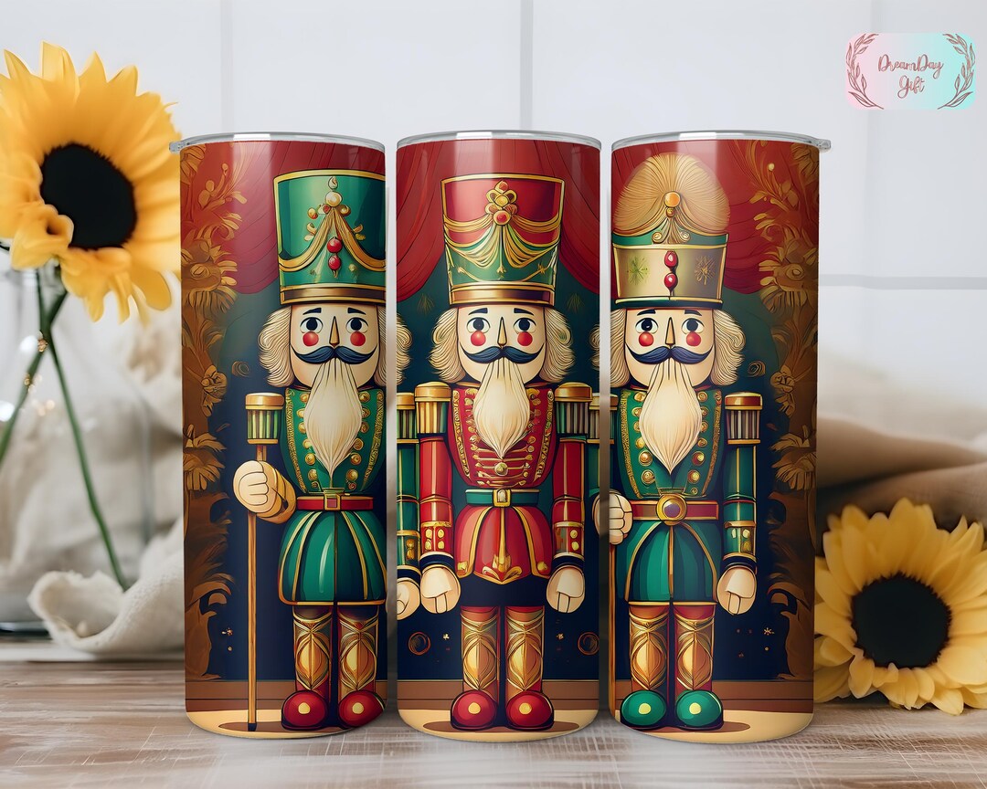 Festive Nutcracker Christmas Tumbler, Elegant Holiday Skinny Drinkware ...