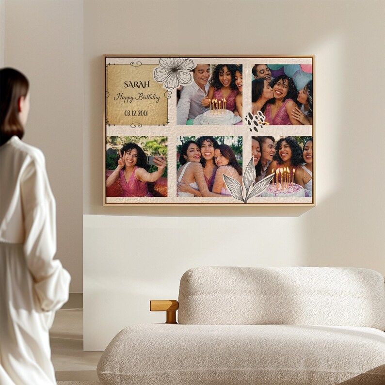 Custom Photo Collage Canvas Print: Family Quote Anniversary Keepsake - Etsy