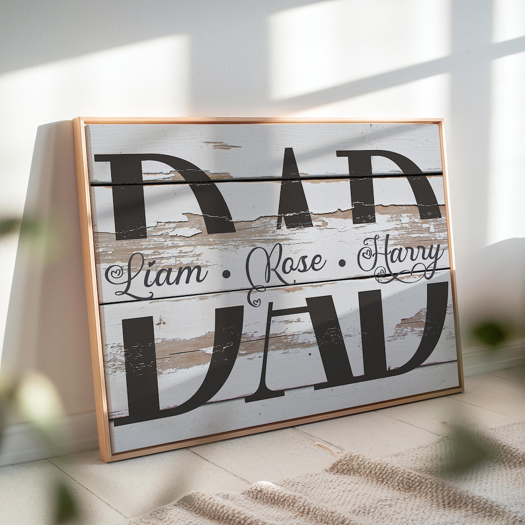 Personalized Father’s Day Canvas Wall Sign, Gift for Dad From Kids ...